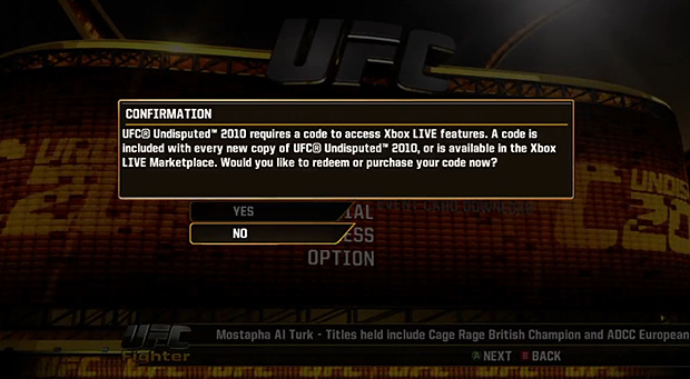 UFC Undisputed 2010 requires code to play online (Update) – Destructoid
