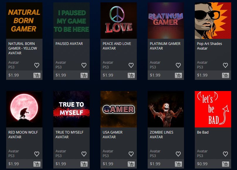 PS4 users can now buy hilariously bad avatars – Destructoid