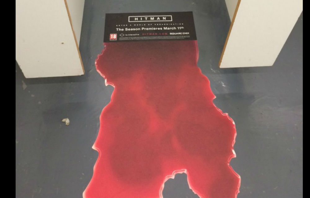 Maybe bloody advertisements in the women's bathroom aren't the best ...