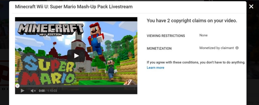 Ha, the new Mario Minecraft pack is causing copyright issues on YouTube ...