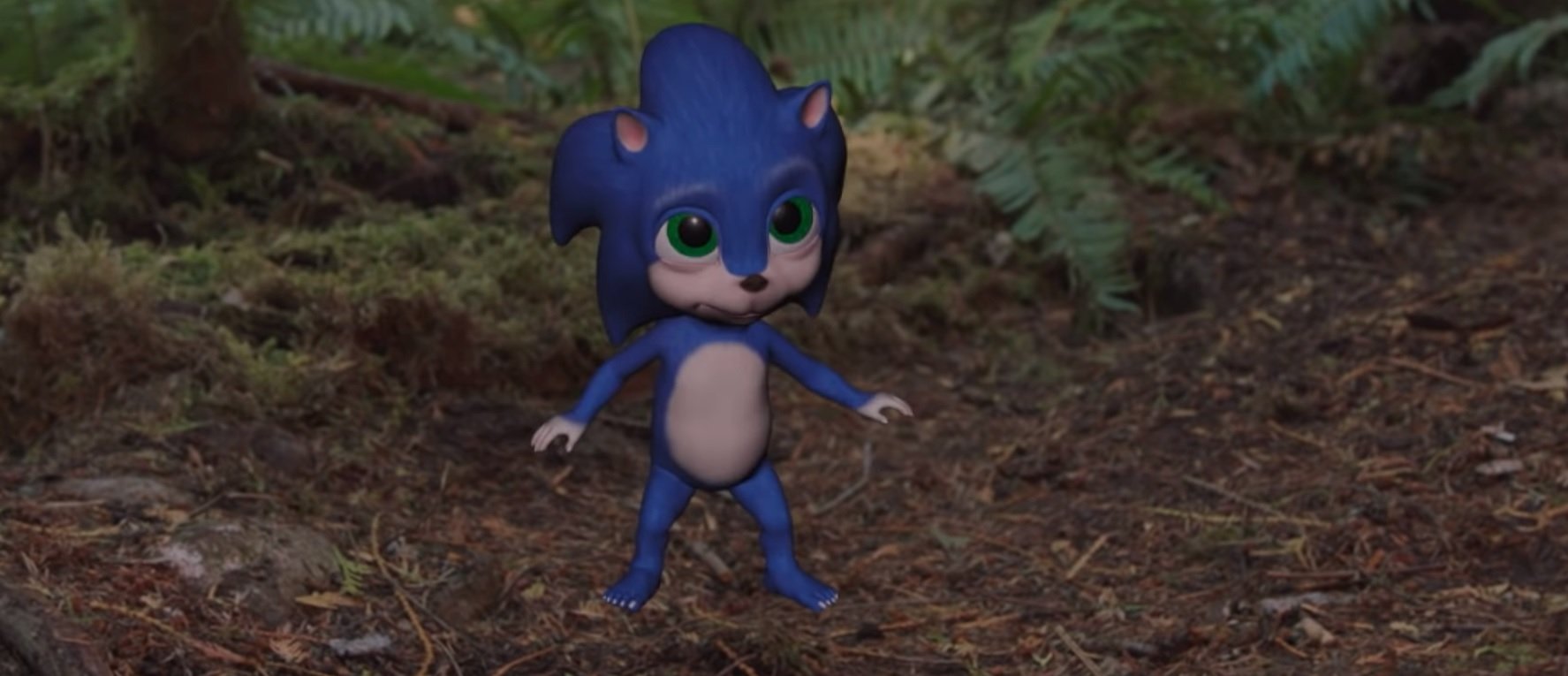 The original baby Sonic movie design is like '90s nightmare fuel ...