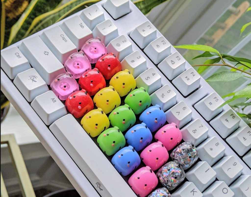These Stardew Valley Junimo keyboard key caps are fire