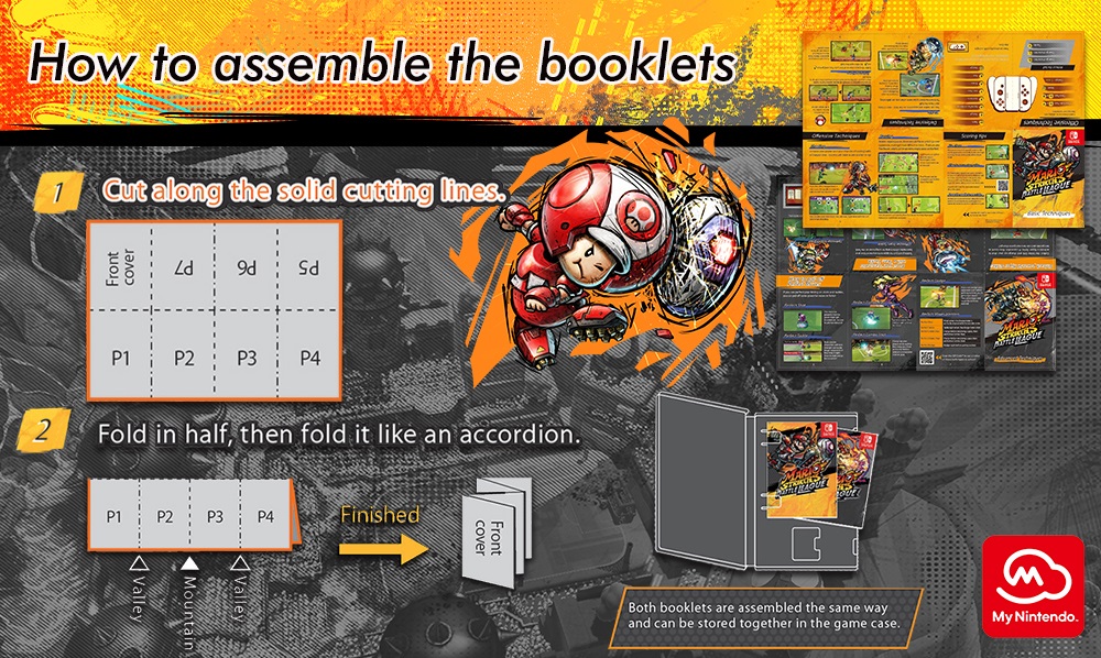 Nintendo made printable strategy booklets for Mario Strikers Switch