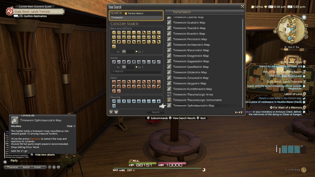 Where to find Ophiotauroskin Treasure Maps in Final Fantasy XIV