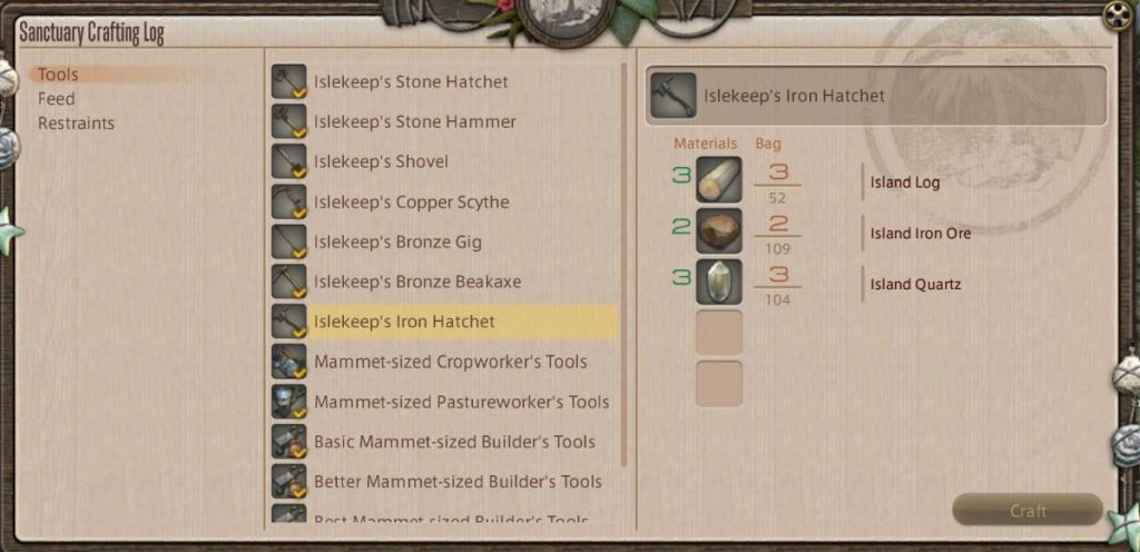 How to craft an Iron Hatchet in Final Fantasy XIV