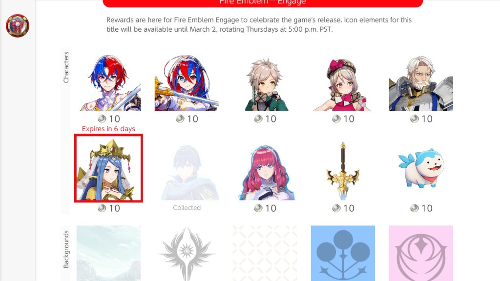 Fire Emblem Engage My Nintendo icons: everyone from wave 1