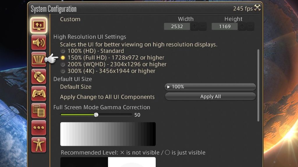 How to make the UI bigger in Final Fantasy XIV