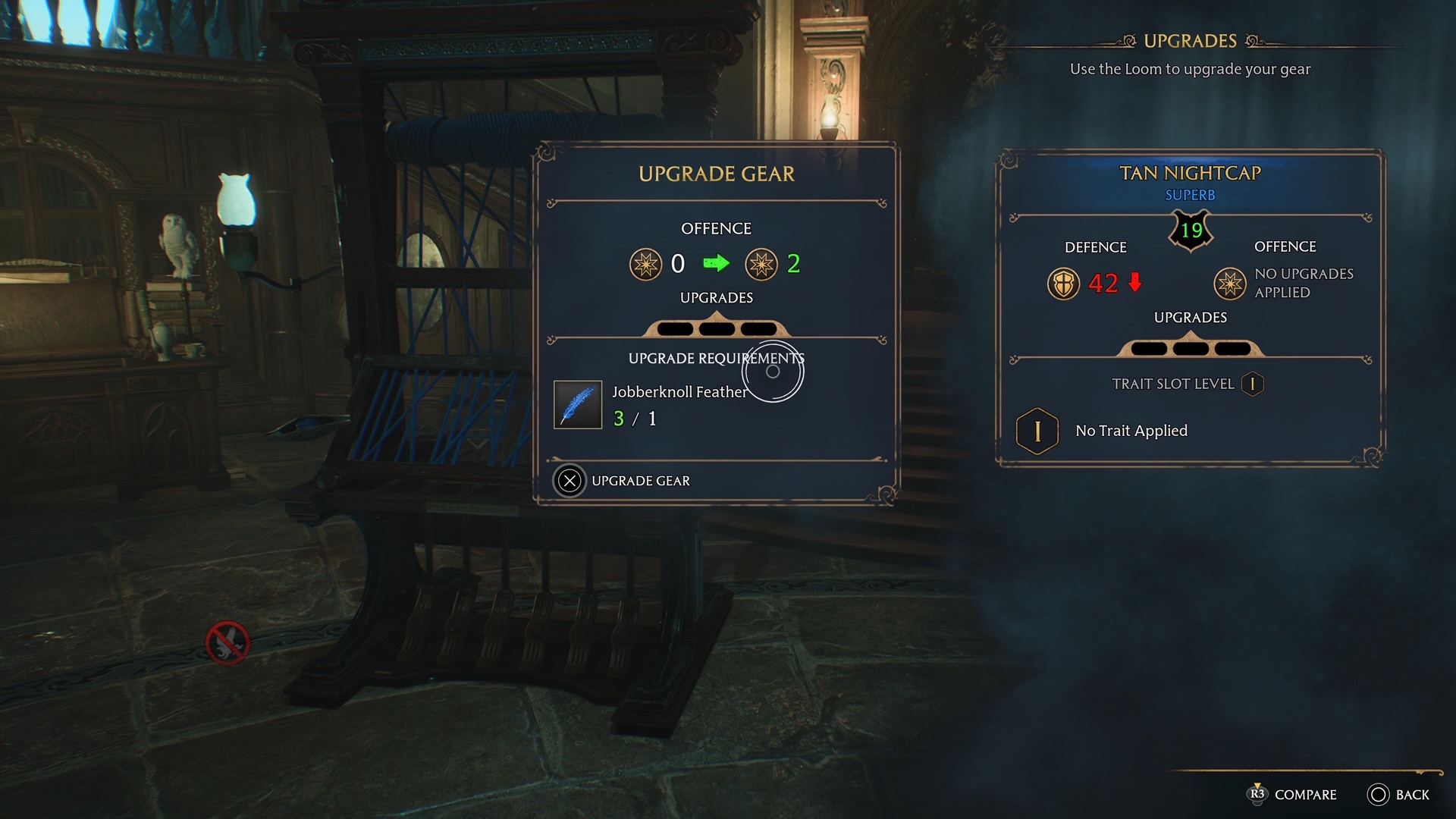 How to add traits & upgrade your gear in Hogwarts Legacy