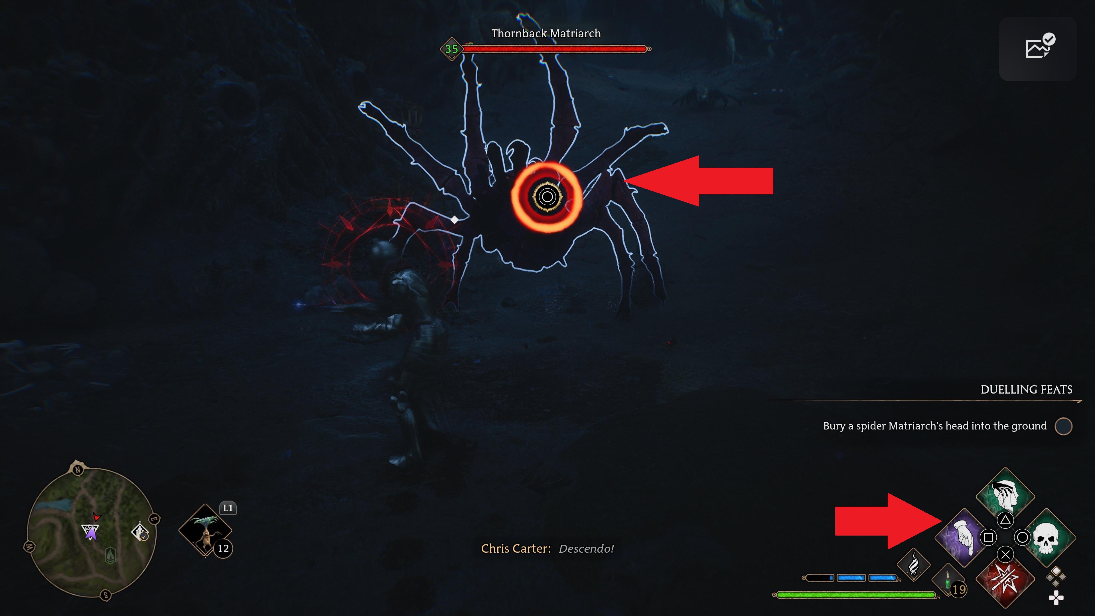 How to bury an Acromantula's Head in the ground in Hogwarts Legacy