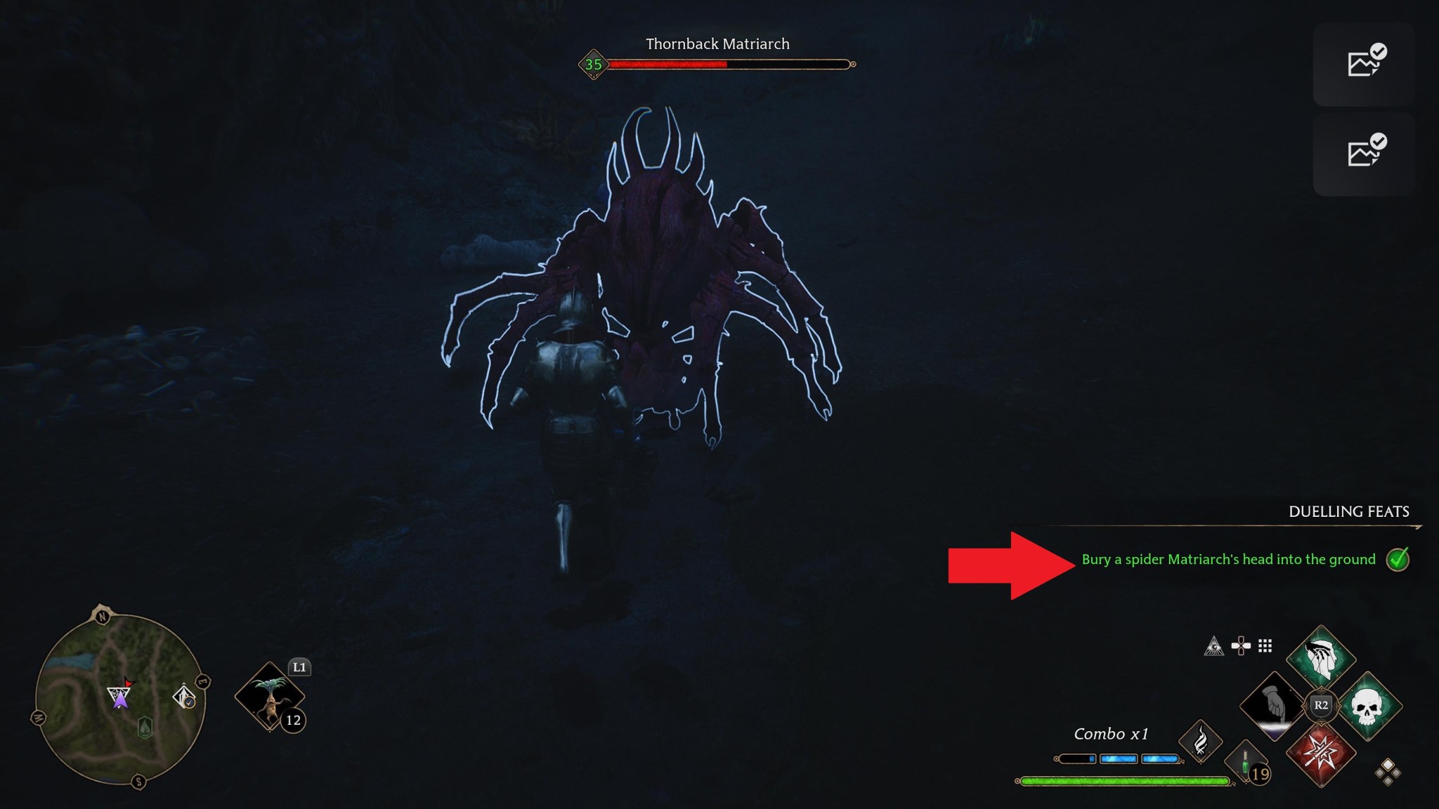 How to bury an Acromantula's Head in the ground in Hogwarts Legacy