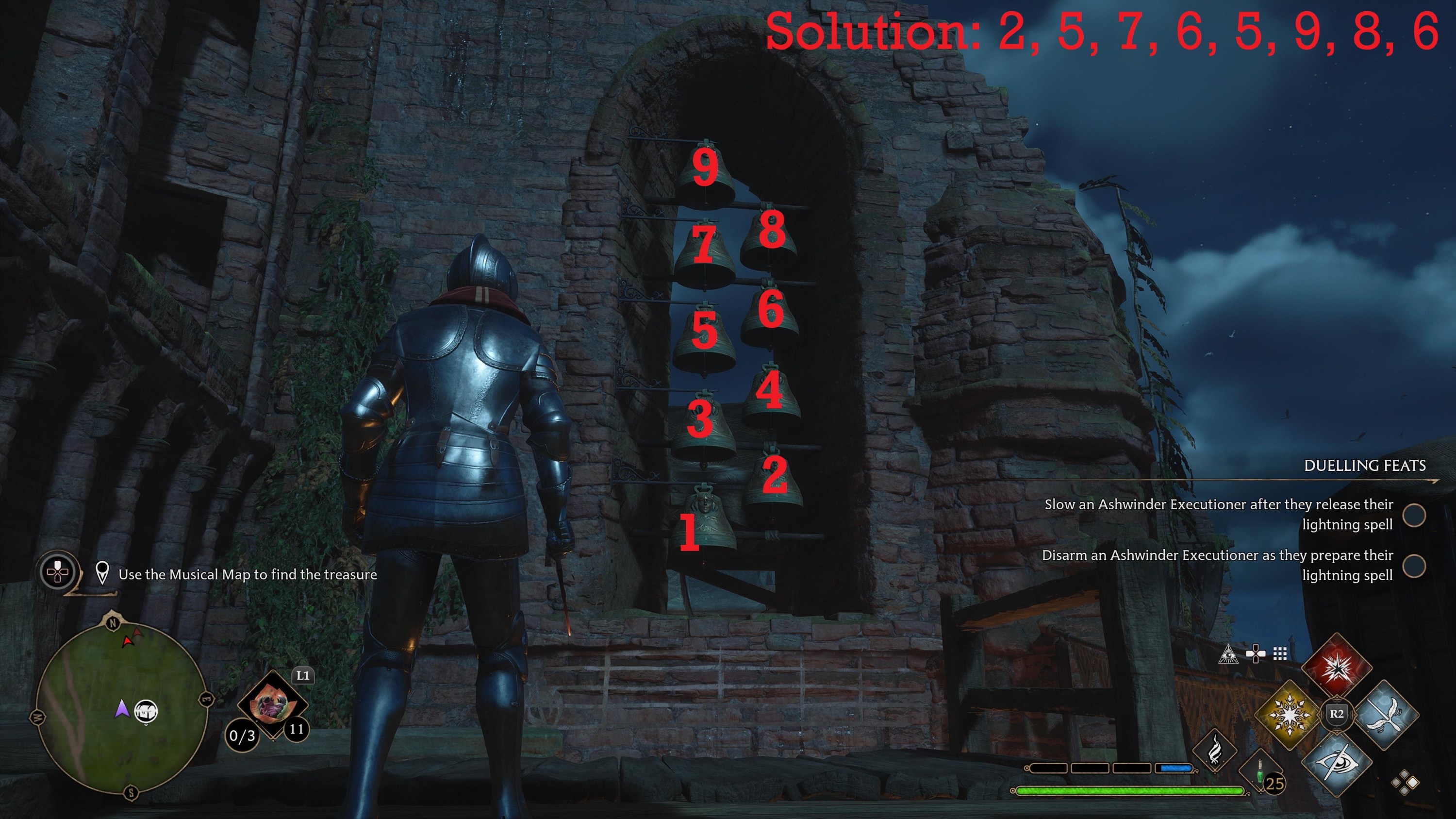 How to complete the Solved by the Bell puzzle in Hogwarts Legacy