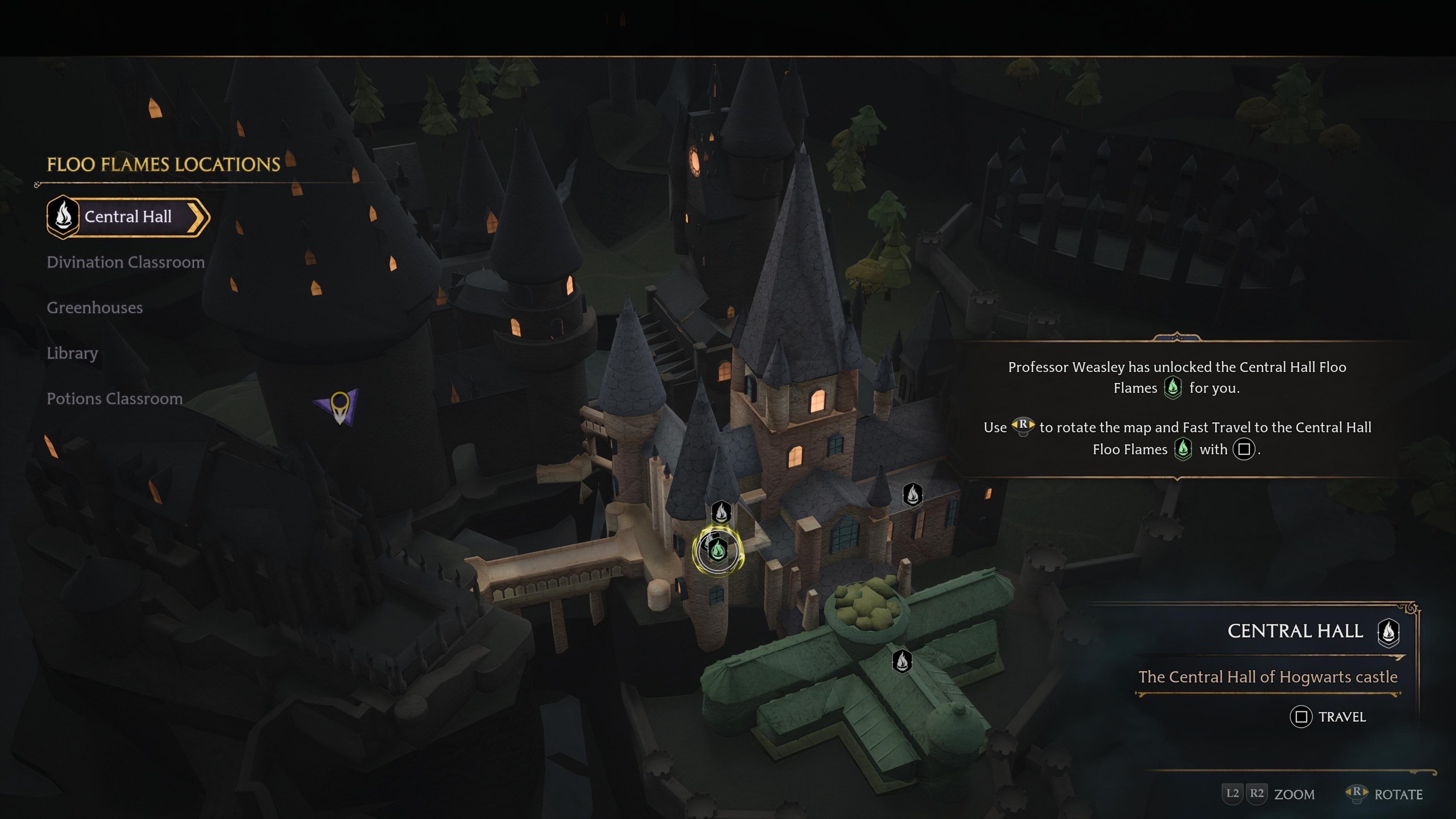 How to fast travel with Floo Flames in Hogwarts Legacy