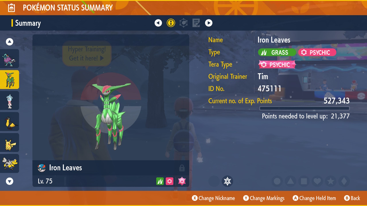 Pokémon Scarlet & Violet Walking Wake and Iron Leaves moves and stats
