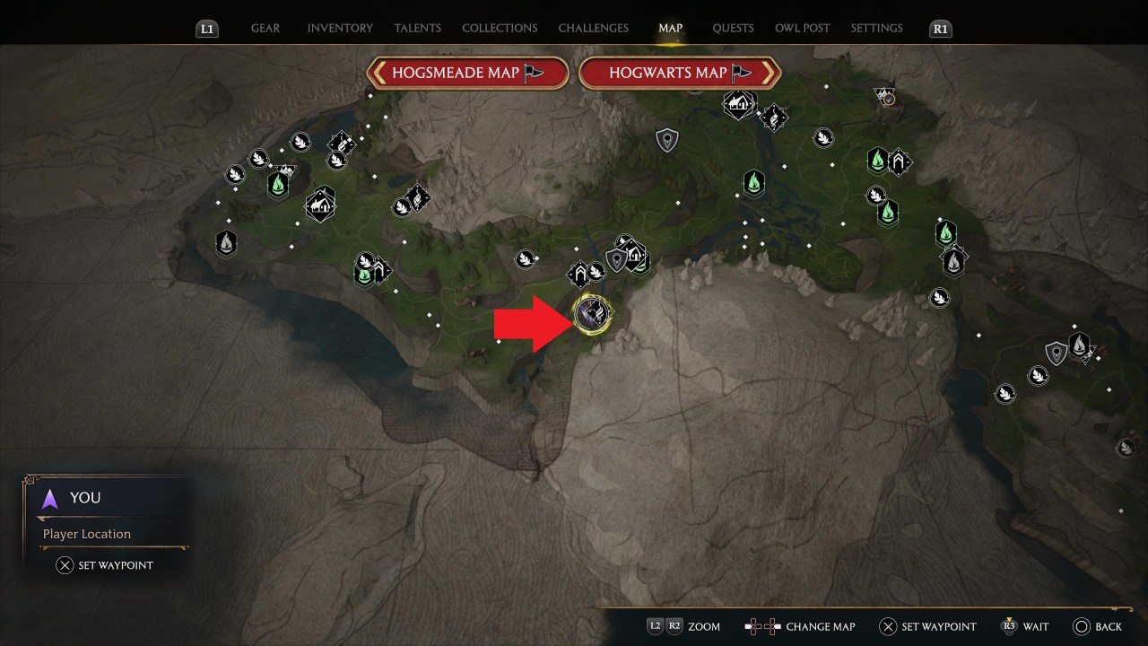 Hogwarts Legacy Well, Well, Well quest map solution guide