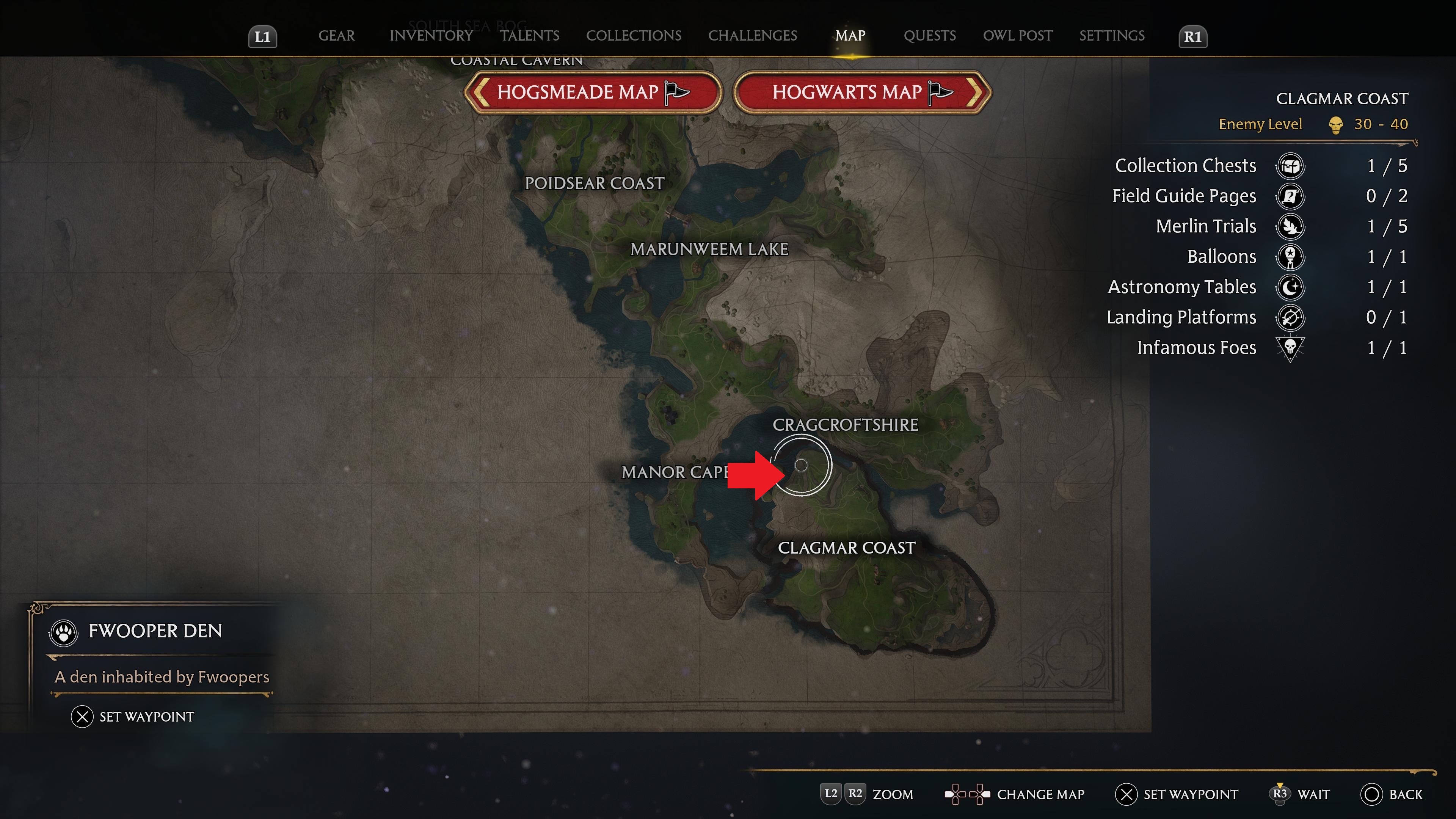 Where to find a Fwooper in Hogwarts Legacy