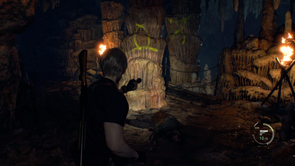 How to solve the large cave shrine puzzle in the Resident Evil 4 remake