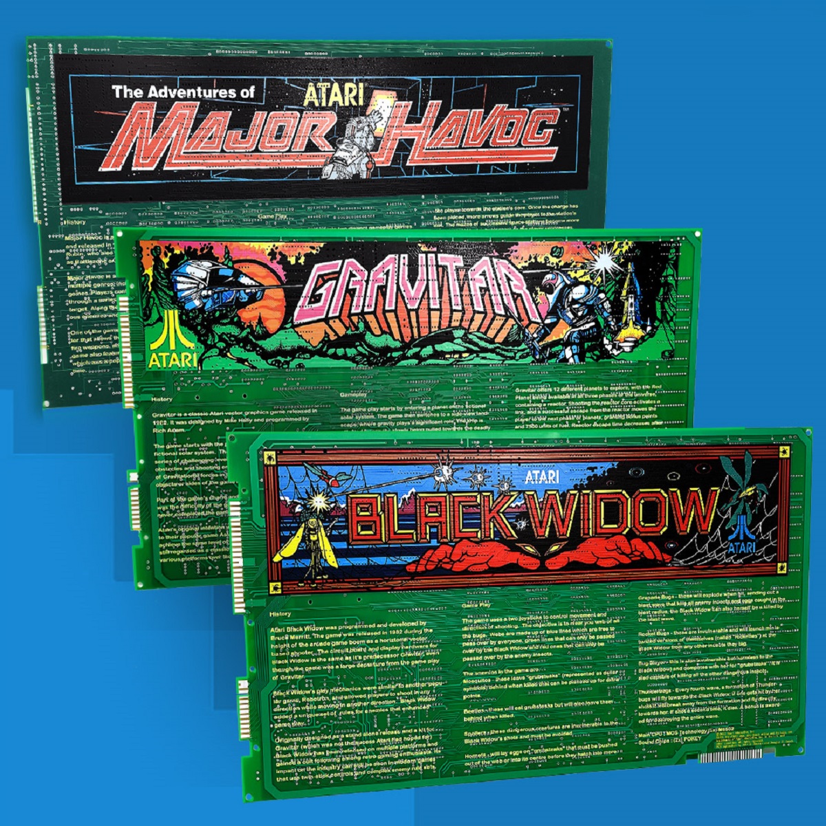 Atari releases replica PCBs for Black Widow, Gravitar, and Major Havoc