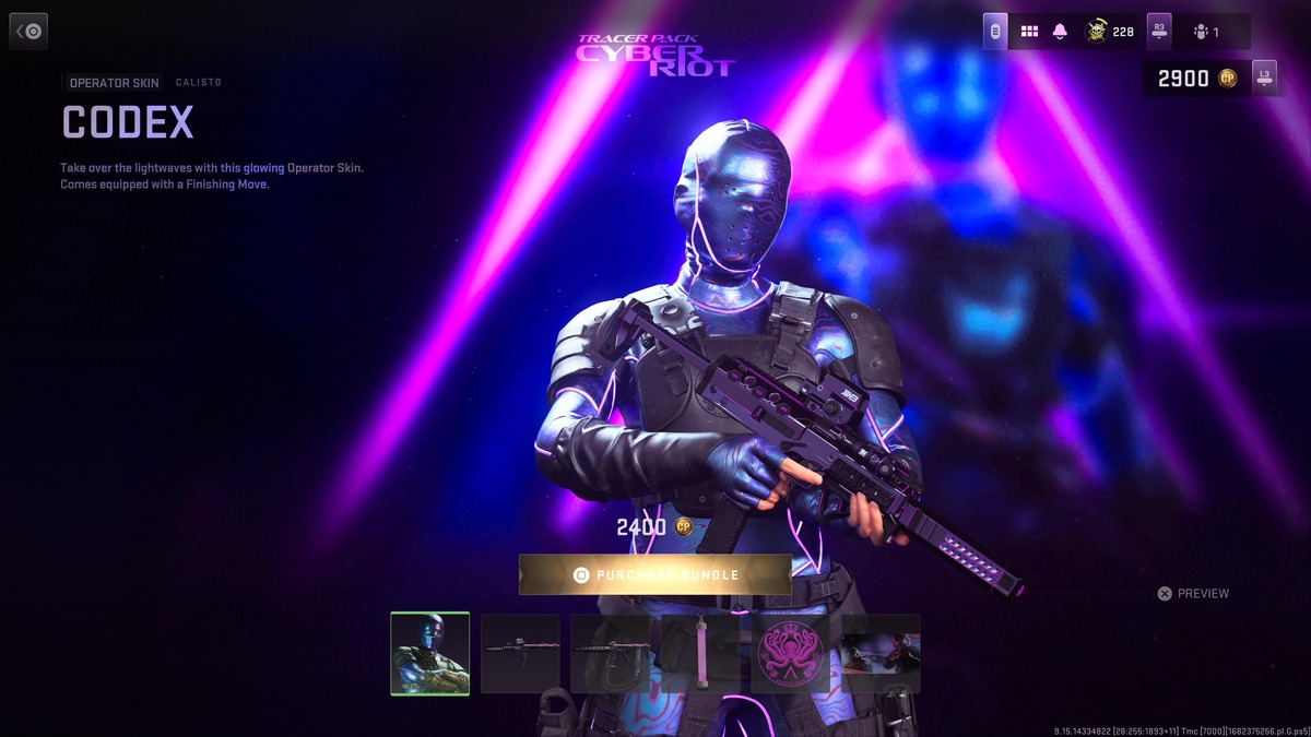 Everything included in the Cyber Riot Tracer Pack in MW2