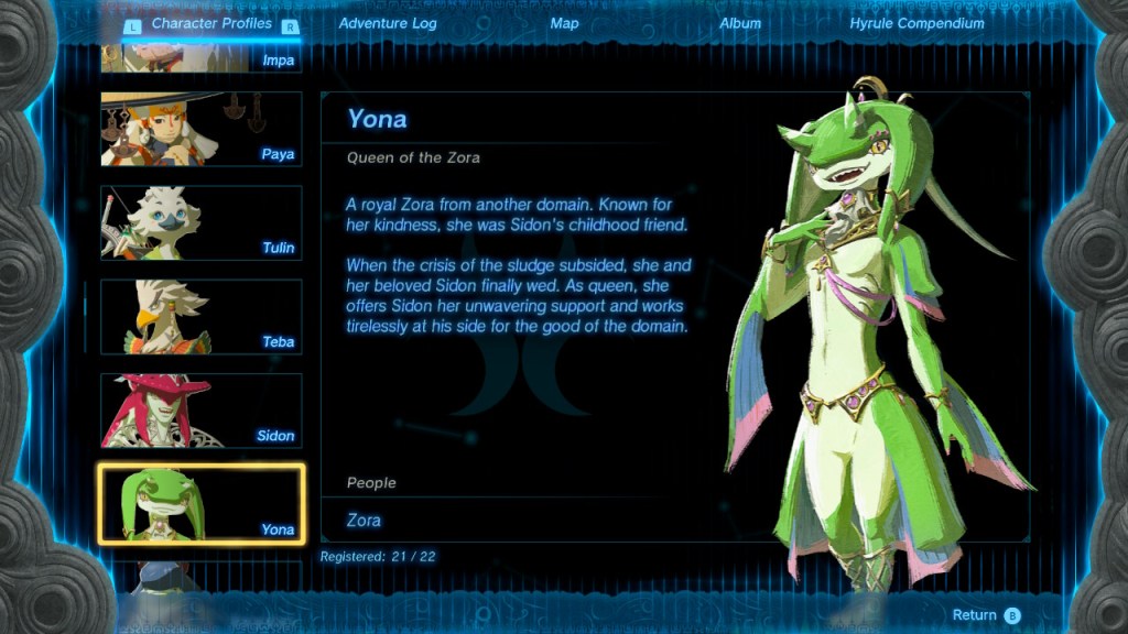 All character profiles and info in Tears of the Kingdom (including Rauru)