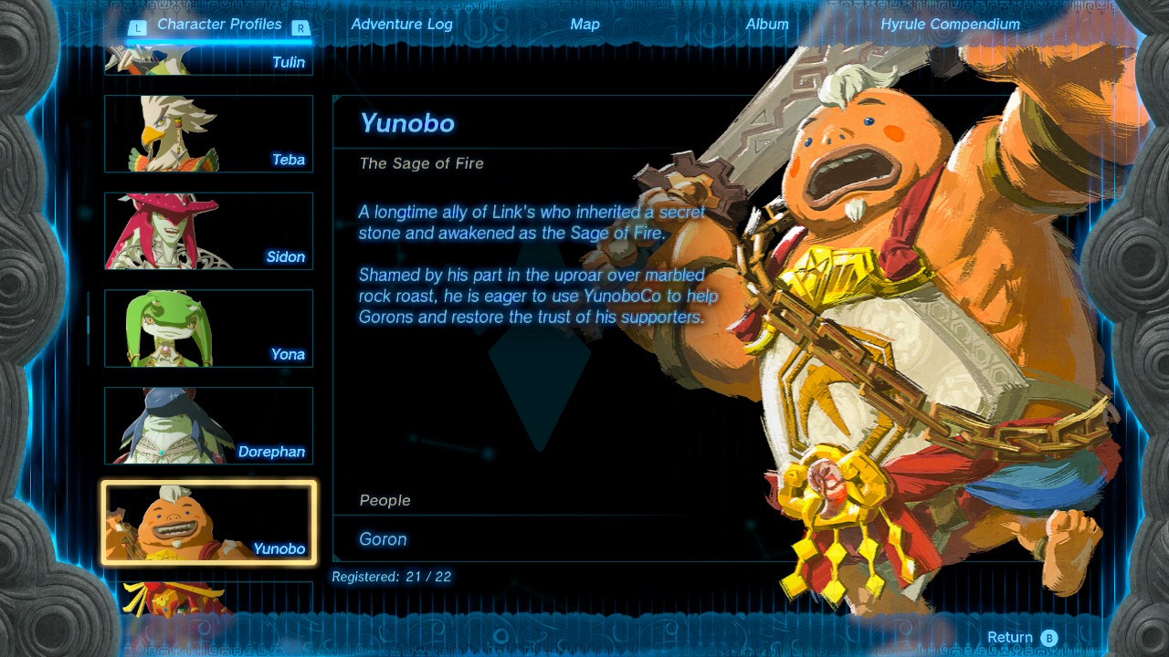 All character profiles and info in Tears of the Kingdom (including Rauru)
