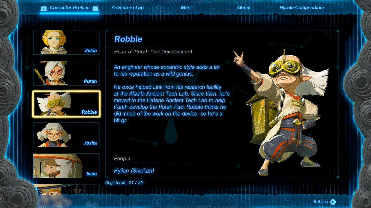 All character profiles and info in Tears of the Kingdom (including Rauru)