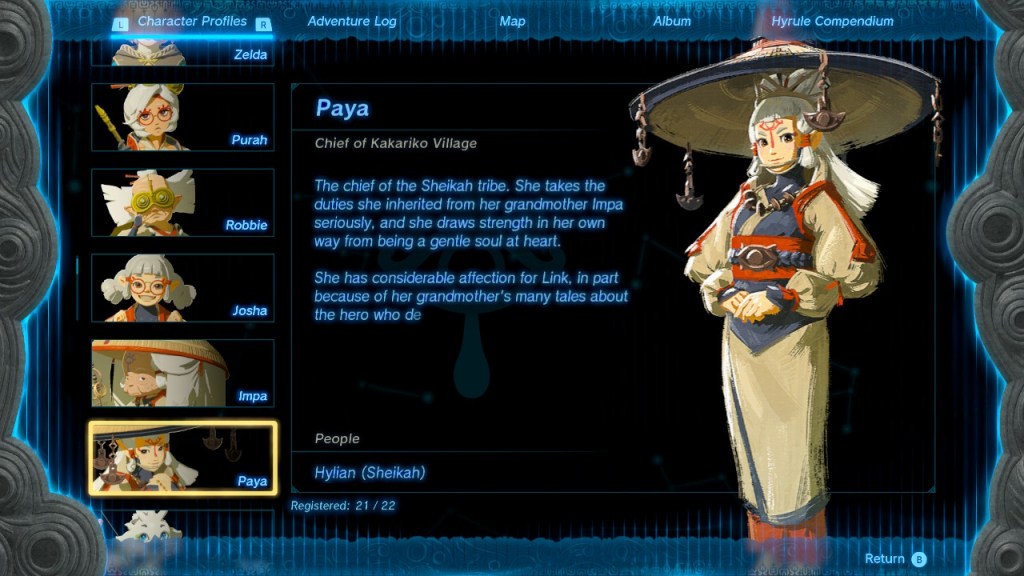 All character profiles and info in Tears of the Kingdom (including Rauru)
