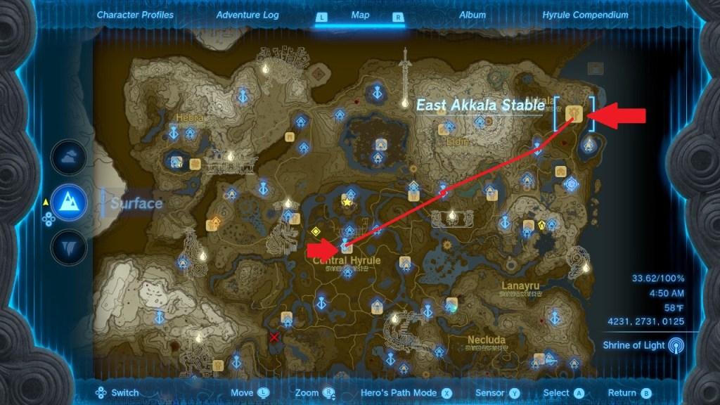 East Akkala Stable location & directions Tears of the Kingdom (Totk)