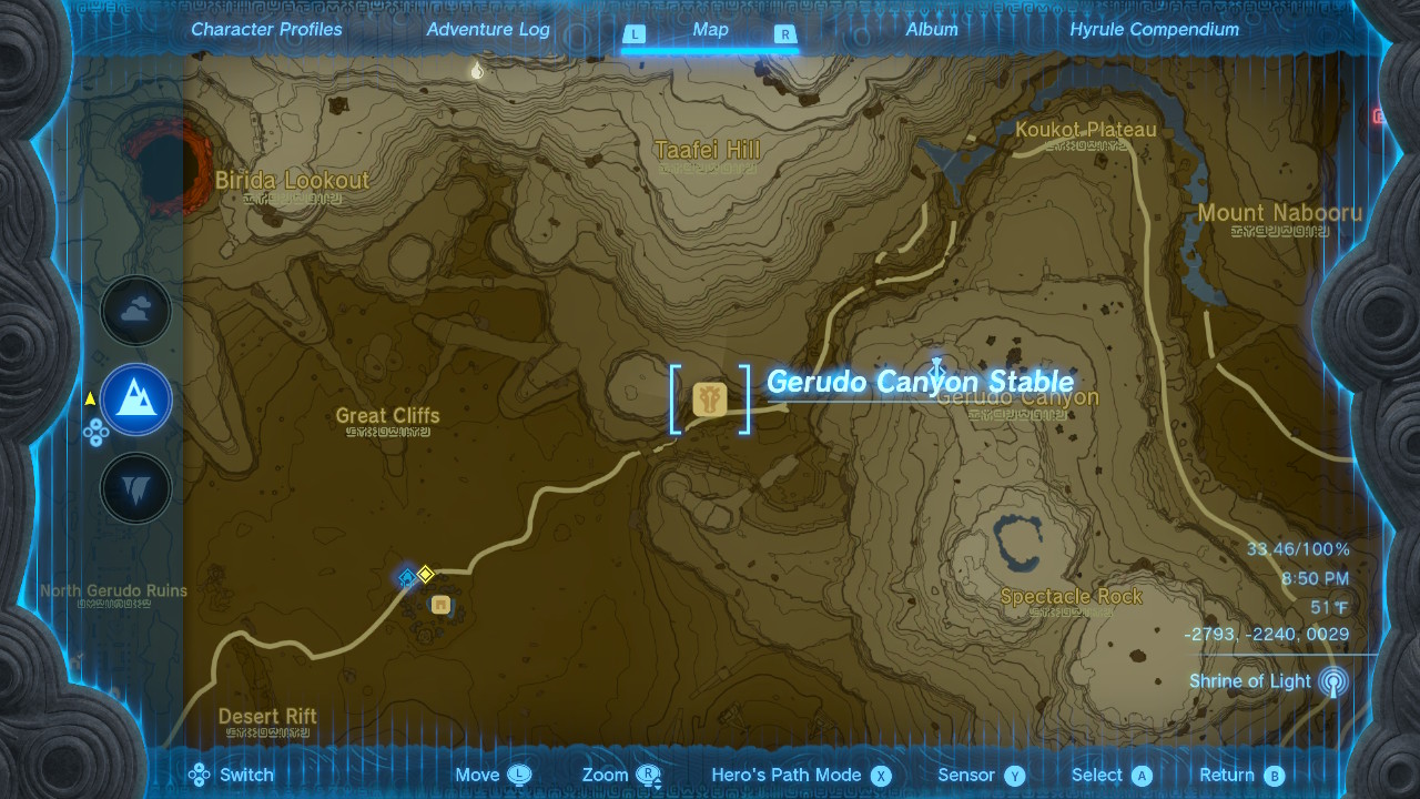 Gerudo Canyon Stable locations & directions Tears of the Kingdom (Totk)