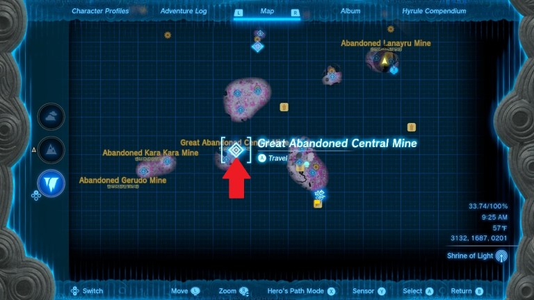 Great Abandoned Central Mine location & directions Tears of the Kingdom ...