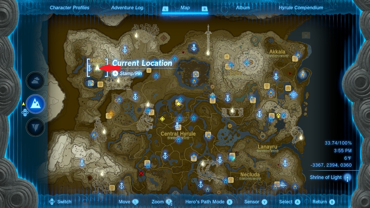 Hebra South Summit cave location & directions Tears of the Kingdom (TotK)