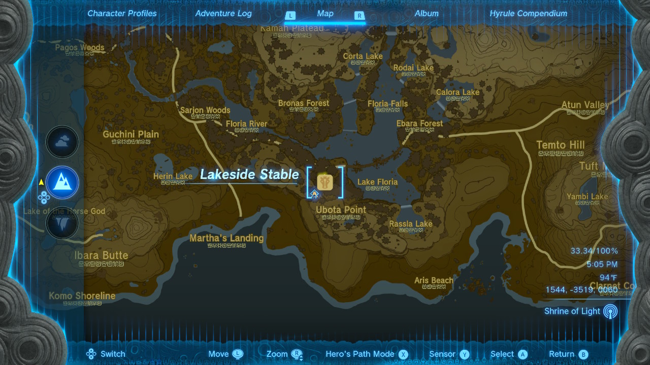 Lakeside Stable location & directions Tears of the Kingdom (Totk)