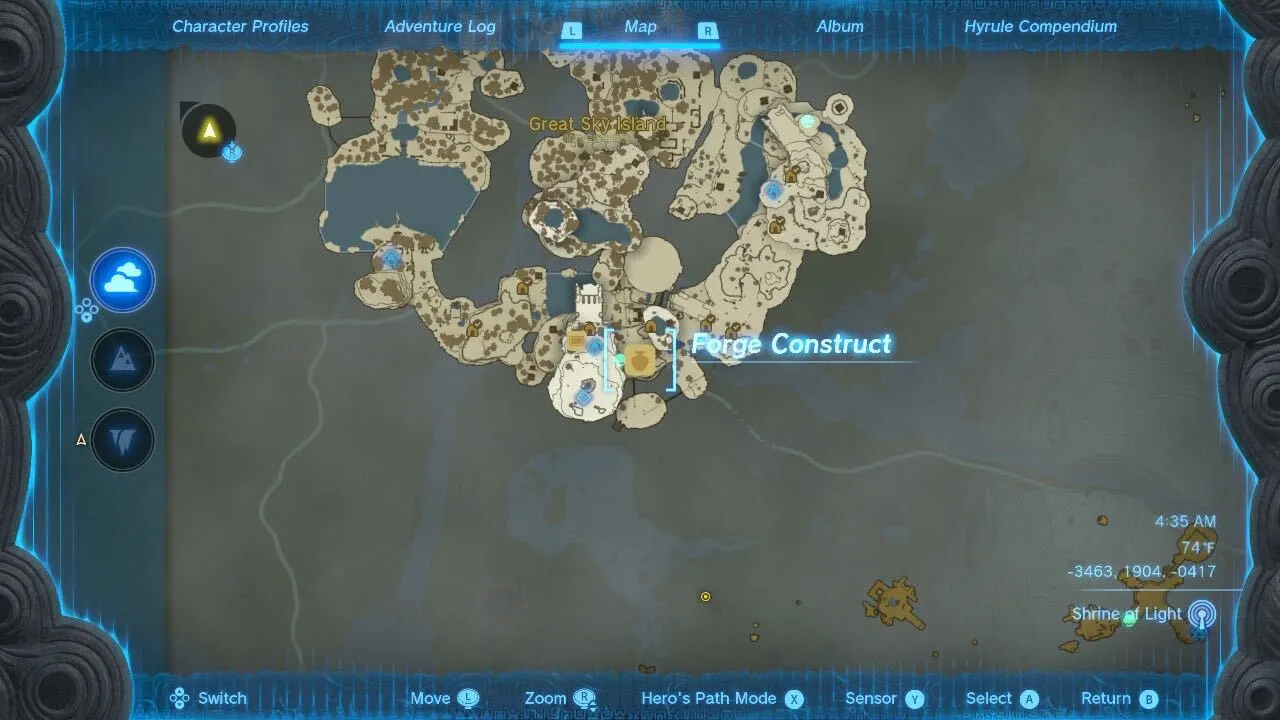 All Forge Construct locations & directions Tears of the Kingdom (TotK ...