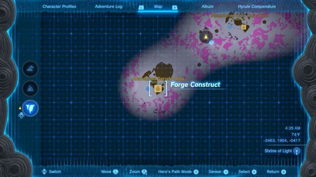 All Forge Construct locations & directions Tears of the Kingdom (TotK ...