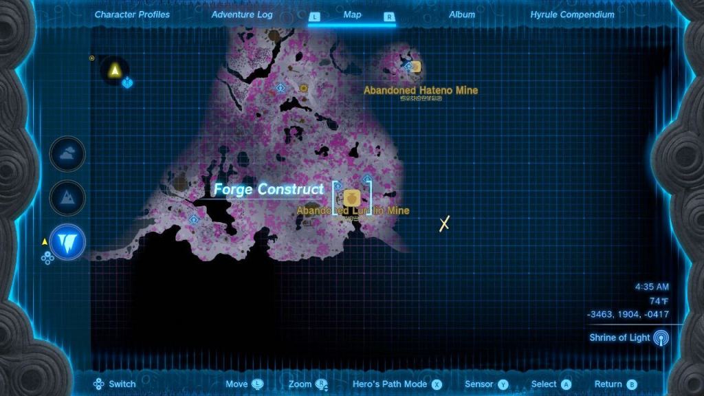 All Forge Construct locations & directions Tears of the Kingdom (TotK ...