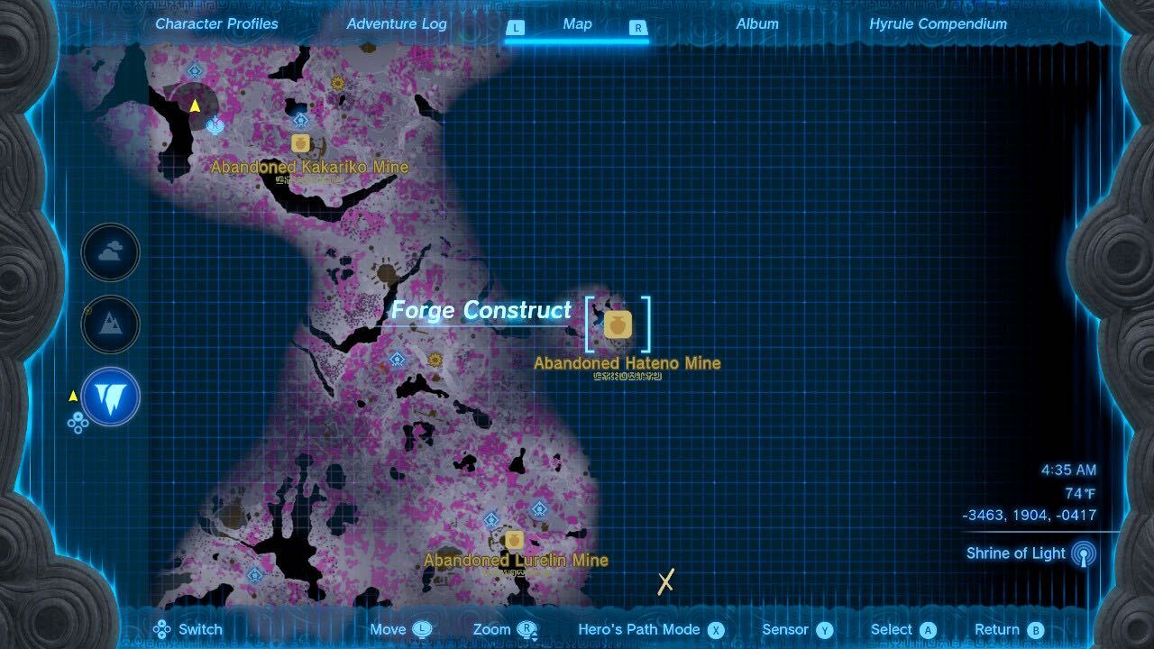 All Forge Construct locations & directions Tears of the Kingdom (TotK ...