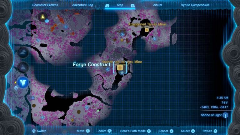 All Forge Construct locations & directions Tears of the Kingdom (TotK ...