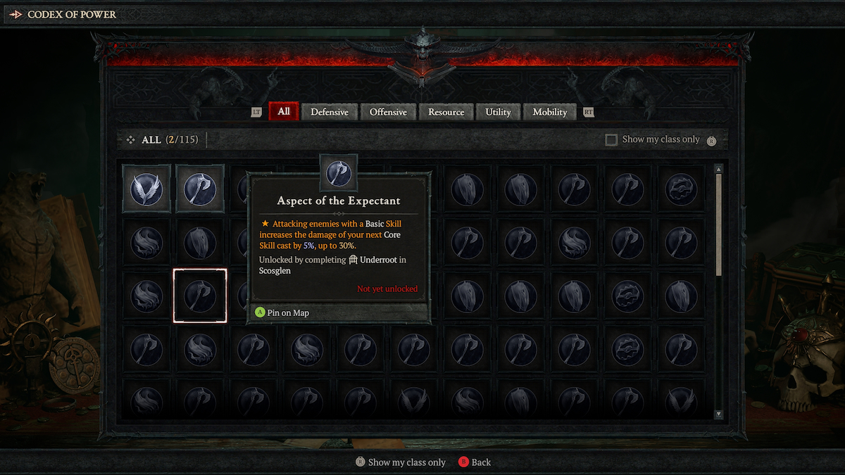 How to track undiscovered Codex Powers in Diablo 4