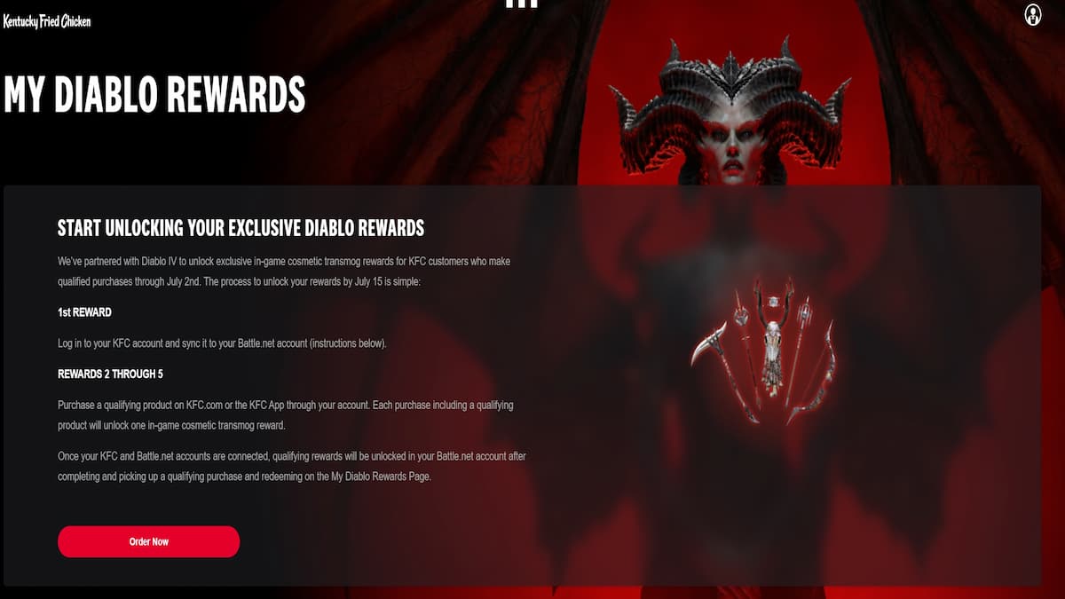 How to get the KFC Diablo 4 items - what to buy and how to redeem