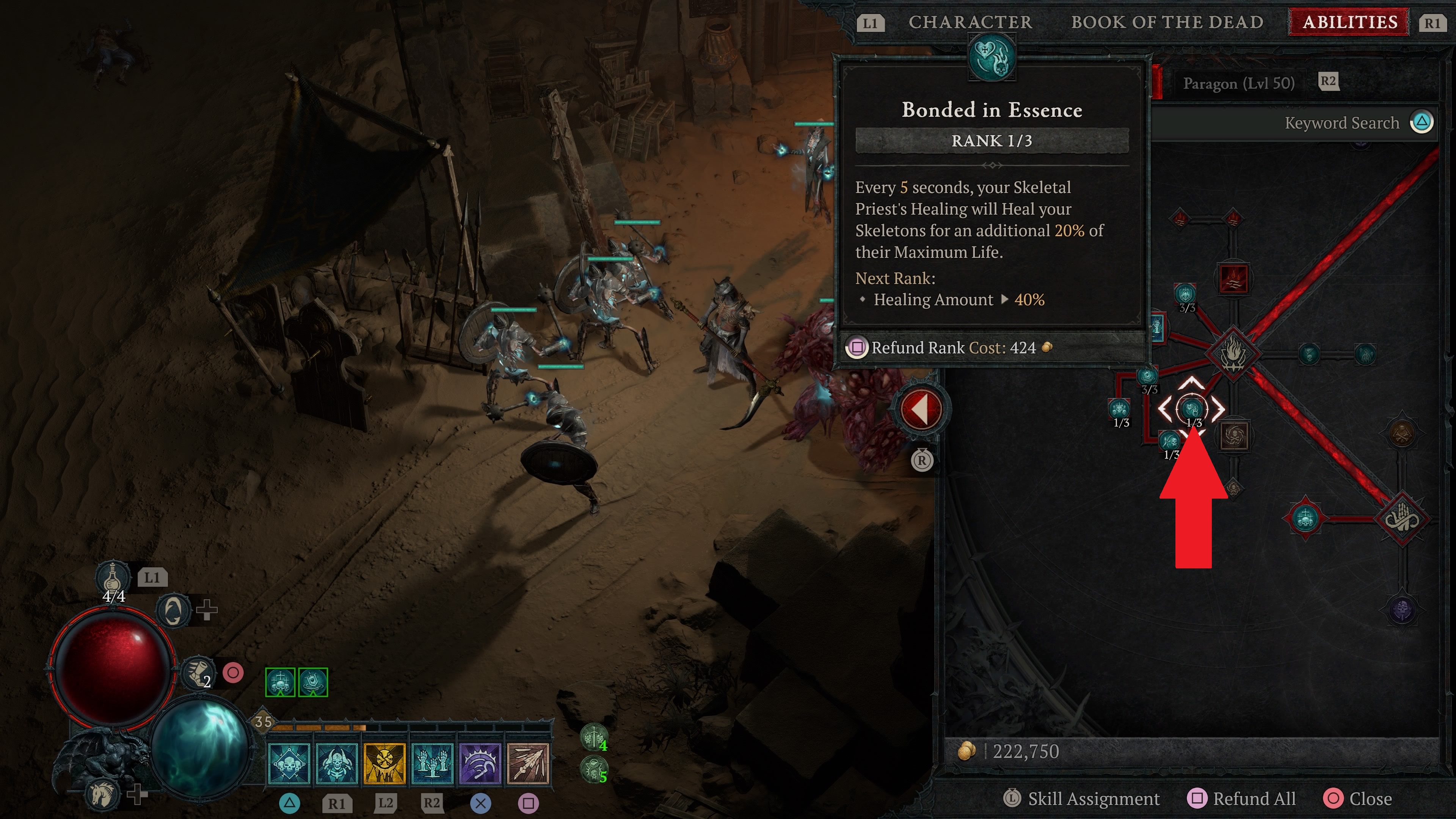 How to summon a Skeletal Priest with Necromancer in Diablo 4