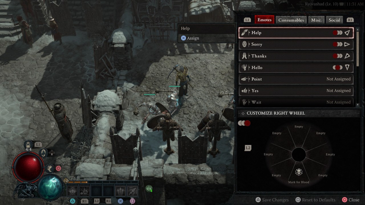 How to use emotes in Diablo 4