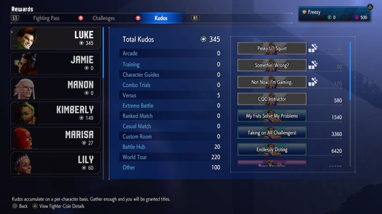 Street Fighter 6 Kudos system explained