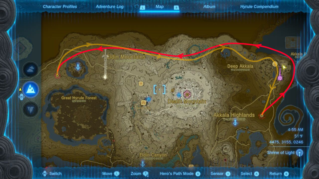 Where to find Dinraal the Fire Dragon in tears of the kingdom (TotK)