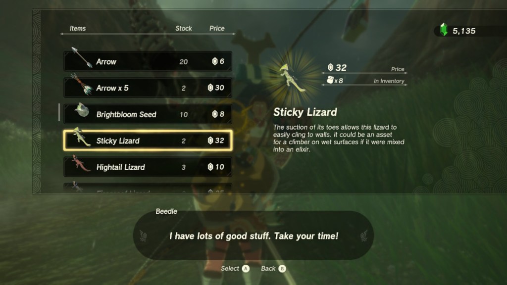 Sticky Lizard farming guide Tears of the Kingdom (TotK) – Destructoid