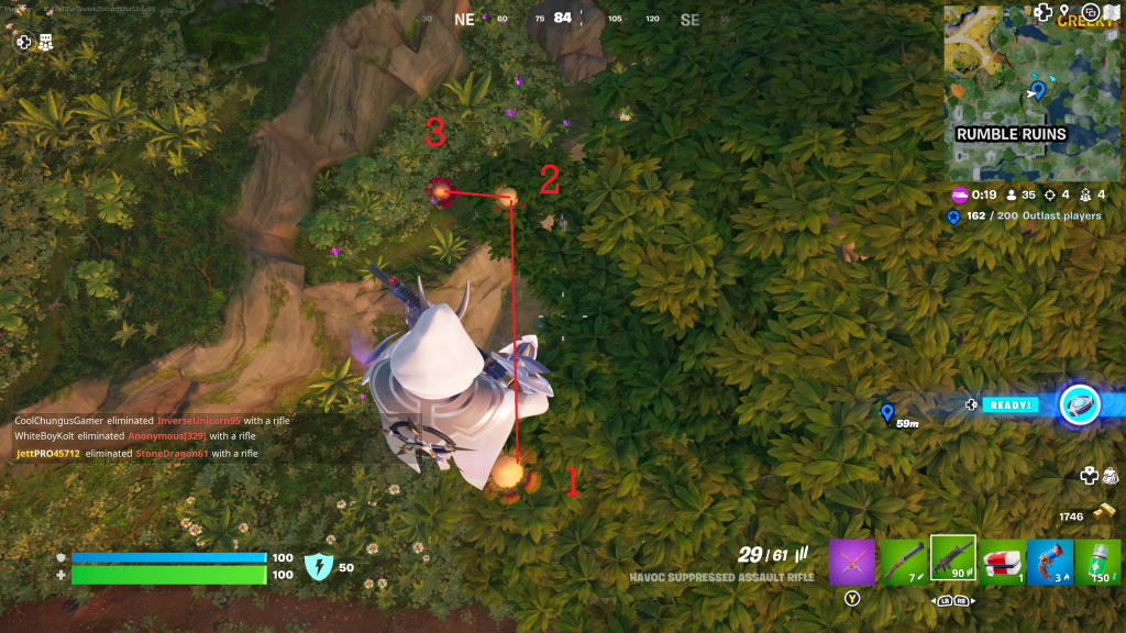 Fortnite: Bounce on different hop flowers without landing