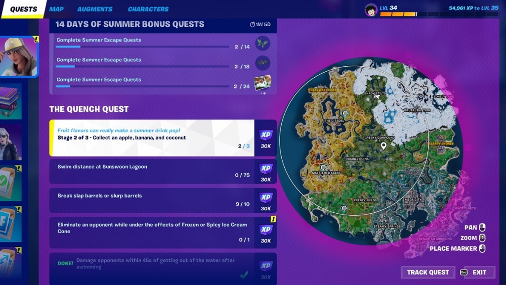 Where to find coconuts in Fortnite