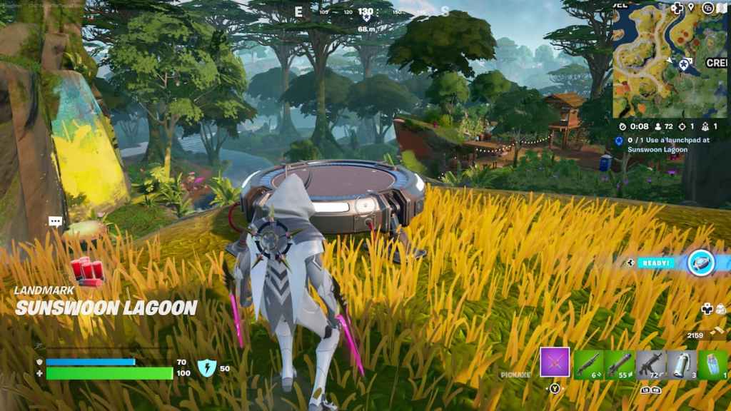 Where to find a launchpad at Sunswoon Lagoon in Fortnite