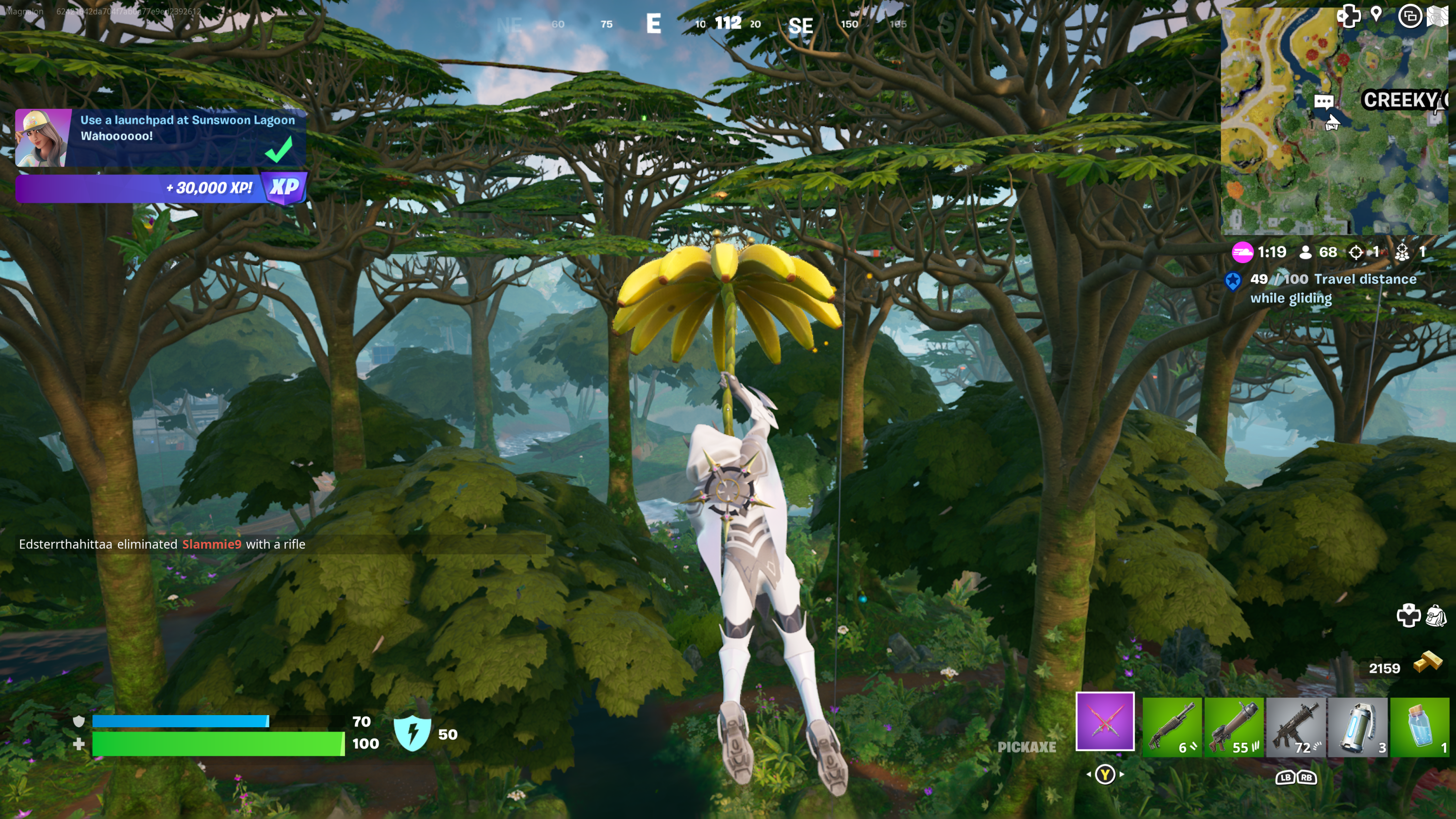 Where to find a launchpad at Sunswoon Lagoon in Fortnite