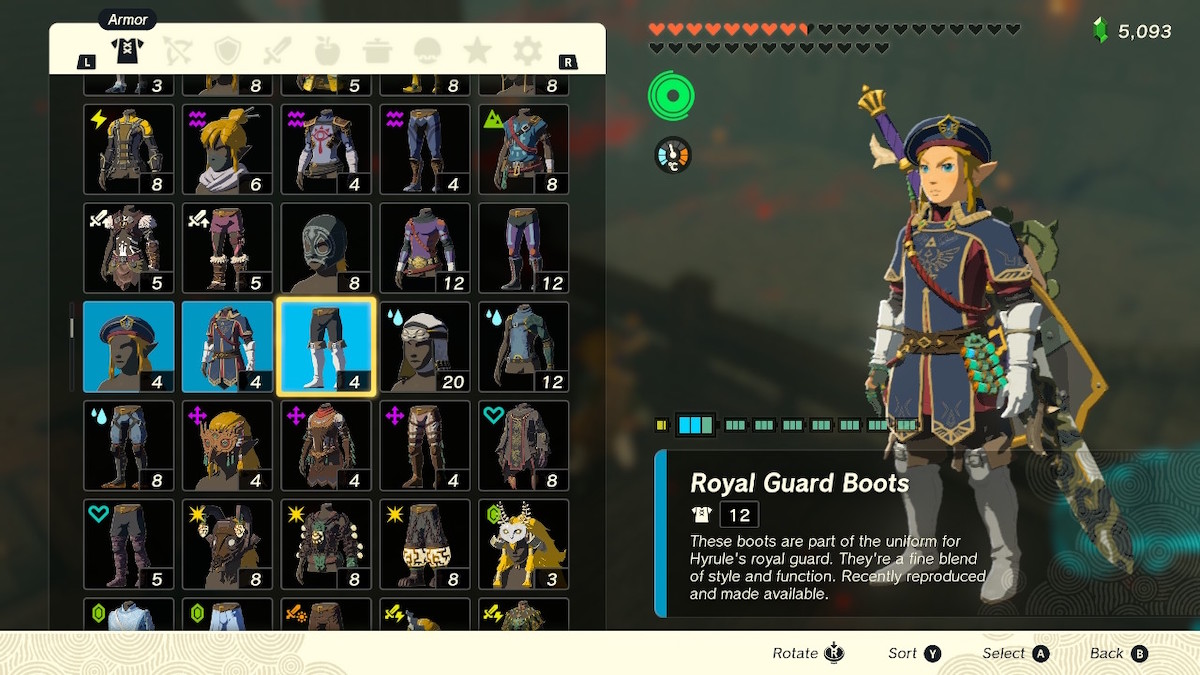 Royal Guard armor set locations & directions Tears of the Kingdom (TotK)