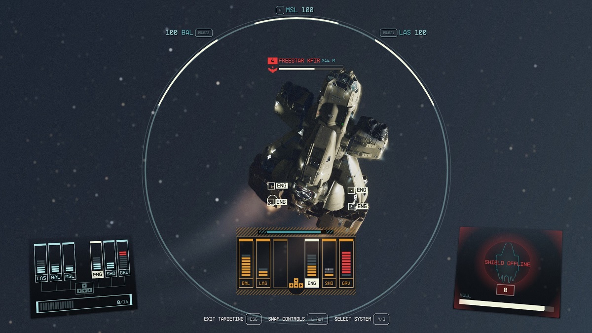 How to target engines in Starfield