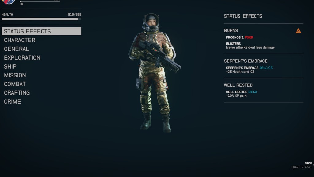 All Status Afflictions in Starfield: How to Deal with Them – Destructoid